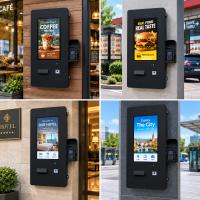 China High Brightness Sunlight Readable Outdoor Ordering Machine 21.5 Inch IP65 Waterproof Wall Mounted for sale