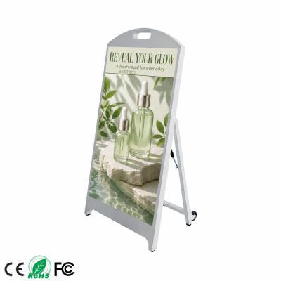 China Portable Battery Powered LED Poster Display 10 Hour Runtime 4500nits IP65 Outdoor Sign for sale