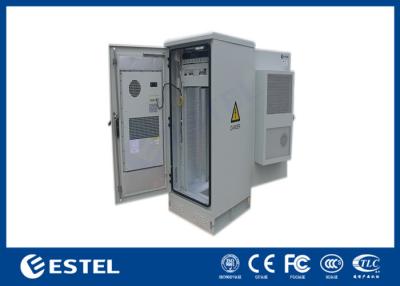 China Powder Coated Telecom Outdoor Cabinet 32U 19'' Rack Double Steel Sheet Door for sale