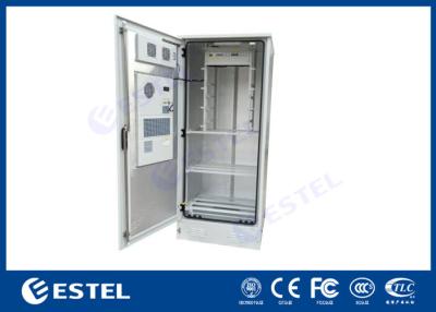 China 19 Inch Rack Outdoor Telecom Cabinets Waterproof IP55 Active Cooling With Battery Shelf for sale