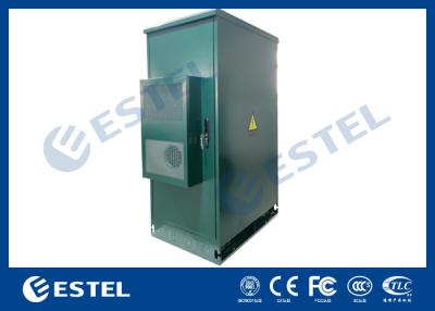 China Single Wall Insulation Telecom Cabinet With 2000W Air Conditioner And Fan Green Color for sale