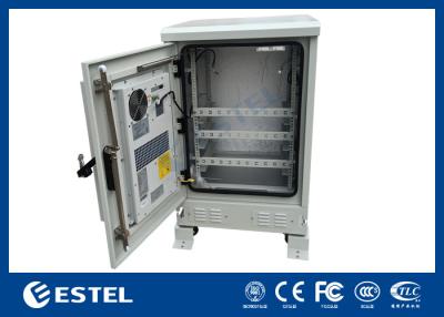 China 19inch 15U Outdoor Telecom Cabinet With AC , Four Wheels Weatherproof Data Cabinet for sale