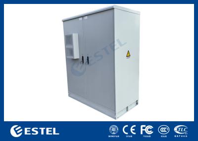 China 42U Two Compartment Outdoor Telecom Cabinet 2400×1000×2100mm Single Wall Enclosure with Battery Compartment for sale