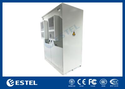 China Dual 48U Outdoor Integrated Cabinet,  1500W Air Conditioner,  LED Light,  Aerosol Fire Suppression System and Door Sensor for sale