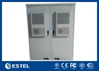 China Dual 40U Outdoor Battery Cabinet with Integrated Inverter Compartments,  IP55 Double Wall Galvanized Steel Enclosure,  1500W Air Conditioning Cooling System,  LED Lighting and Electrical Mounting for sale
