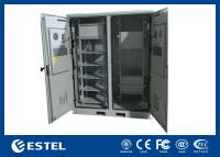 China Dual 40U Outdoor Battery Cabinet with Integrated Inverter Compartments,  IP55 Double Wall Galvanized Steel Enclosure,  1500W Air Conditioning Cooling System,  LED Lighting and Electrical Mounting for sale