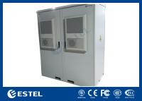 China Dual 40U Outdoor Battery Cabinet with Integrated Inverter Compartments,  IP55 Double Wall Galvanized Steel Enclosure,  1500W Air Conditioning Cooling System,  LED Lighting and Electrical Mounting for sale