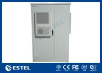 China Dual 40U Outdoor Battery Cabinet with Integrated Inverter Compartments,  IP55 Double Wall Galvanized Steel Enclosure,  1500W Air Conditioning Cooling System,  LED Lighting and Electrical Mounting for sale
