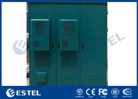 China IP55 Outdoor Triple Bay Racking Enclosure / Green Color Three Doors Air Conditioner Cooling Cabinet for sale
