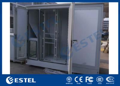China Three Bay Racking Outdoor Telecom Cabinet Base Station Floor Mount CE Certificated for sale