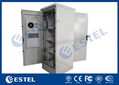 China Telecommunication Outdoor Battery Telecom Cabinet Floor Mounting With Heat Exchanger for sale