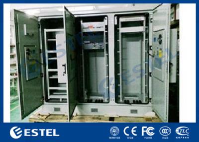China Triple Bay Racking Outdoor Telecom Enclosure With Air Conditioner Cooling System for sale