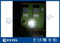 China Air Conditioner Cooling Outdoor Network Enclosure Two Bay IP55 Floor Mounted Green Color for sale