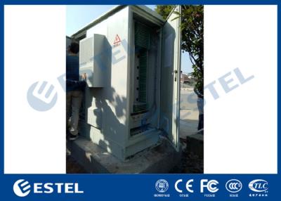 China Galvanized Steel Outdoor Telecom Cabinet Floor Mounting Double Wall 3 Compartment for sale