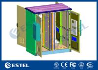 China 2 Compartments Outdoor Telecom Cabinet Galvanized Steel 4 Doors CE Certificated for sale