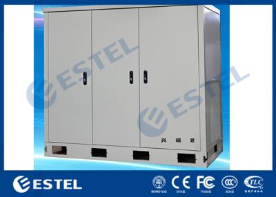 China Three Bays Outdoor Telecom Cabinet Stainless Steel With Three Front Doors for sale