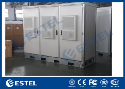 China 3 Bays Layout Outdoor Electronics Cabinet Base Station / Floor Mounted 3 Compartments for sale