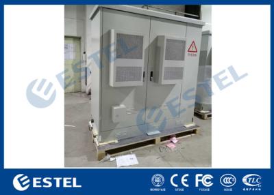 China Floor Mount Outdoor Telecom Cabinet 2 Compartments Anti Theft Three Point Lock for sale