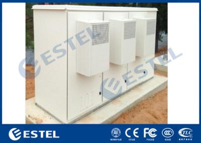 China Base Station Outdoor Rack Mount Enclosure Three Compartments With 3 Front Doors for sale