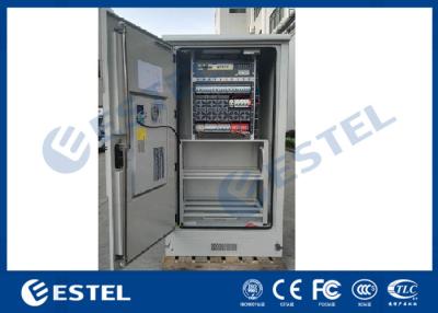 China IP55 Air Conditioner Cooling Outdoor Power Cabinet With 19 Inch Equipment Rack And Battery Shelves for sale