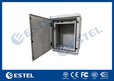 China 11U Small Pole Mount Cabinet Fan Cooling IP55 Weatherproof Outdoor Steel Box for sale