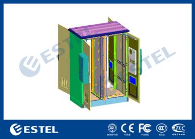 China 3CR12 Two Bay Outdoor Telecom Cabinet Telecommunication Enclosure for sale