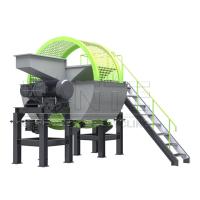 China Double Shaft Shredder Rubber Tyre Shredding Machine Industrial Waste Tyre Shredder Scrap Car Truck Tire Shredder Machine for sale