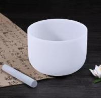 China Frosted Quartz Crystal Singing Bowl Set 7 Chakra Notes 6-24 Inch for Sound Healing Therapy for sale