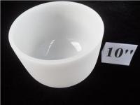 China Direct Manufacturer White Chakra Tuned Quartz Singing Bowl 8 to 24 Inch with Chakra Notes for sale