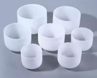 China Direct Manufacturer White Chakra Tuned Quartz Singing Bowl 8 to 24 Inch with Chakra Notes for sale