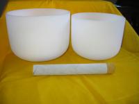China Frosted crystal singing bowls with free rings for sale