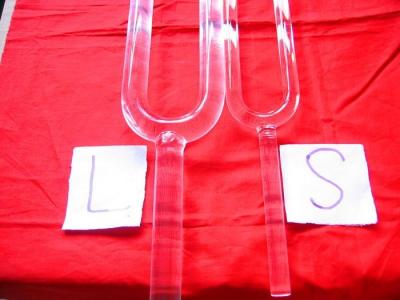 China High Purity Quartz Clear Tuning Forks 16mm 400mm Full Diatonic Scale Custom Hertz for sale