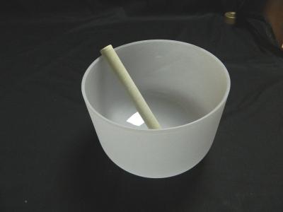 China White Crystal Singing Bowl 14 Inch 99.99 Percent Pure Quartz for Sound Healing for sale