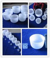 China 99.9% Pure Quartz Crystal Singing Bowl 6-24 Inch Frosted Healing Instrument for sale