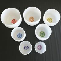 China Frosted Crystal Singing Bowl Set 99.9% Pure Quartz 8-14 Inch Chakra Healing Sound Therapy for sale