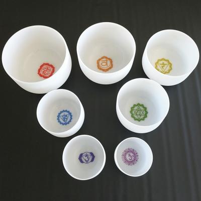 China Frosted Crystal Singing Bowl Set 99.9% Pure Quartz 8-14 Inch Chakra Healing Sound Therapy for sale