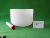 China Frosted Quartz Crystal Singing Bowls 9 to 11 Inch 7 Musical Notes Sound Healing for sale