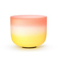 China Rainbow Color Frosted Quartz Singing Bowl 7pcs Chakra Set 8-14 Inch for Sound Healing for sale