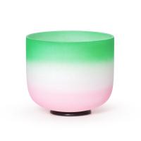 China Rainbow Color Frosted Quartz Singing Bowl 7pcs Chakra Set 8-14 Inch for Sound Healing for sale