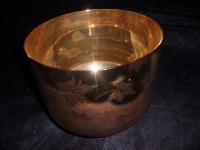 China Frosted Gold Quartz Crystal Singing Bowls 6 to 14 Inch Pure Quartz for Meditation Healing for sale