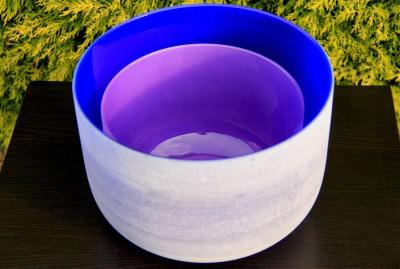 China 12 inch 30 cm Frosted Quartz Crystal Singing Bowl Chakra Green F Note for sale