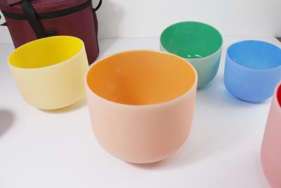 China Color crystal singing bowl set 8-14'' for sale