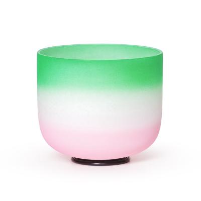China Color Frosted Quartz Crystal Singing Bowl Set 8-14 Inch Pure 99.99% Silicon for Sound Healing for sale