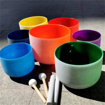 China 7 Color 7 Tone Set Quartz Crystal Singing Bowls 6-12 Inch Pure 99.99% Silica for sale