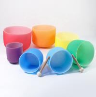 China 7 Color 7 Tone Set Quartz Crystal Singing Bowls 6-12 Inch Pure 99.99% Silica for sale