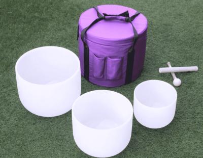 China Purple Singing Bowl Carrying Case 8-14 Inch Thick Padded Protective Bag for sale