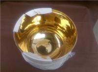 China Clear Gold Painted Crystal Singing Bowl 6-24 Inch for Sound Healing Meditation Therapy for sale