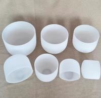 China Frosted Crystal Singing Bowl 8 to 14 Inch Chakra Set for Sound Healing Meditation for sale