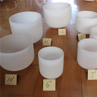 China 99.9% Pure Quartz Crystal Singing Bowl 8-14 Inch with Carrying Case and Mallet for Sound Healing for sale