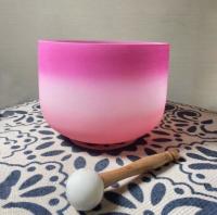 China Premium Rainbow Chakra Quartz Crystal Singing Bowl Set 8-14 Inch for Sound Healing for sale